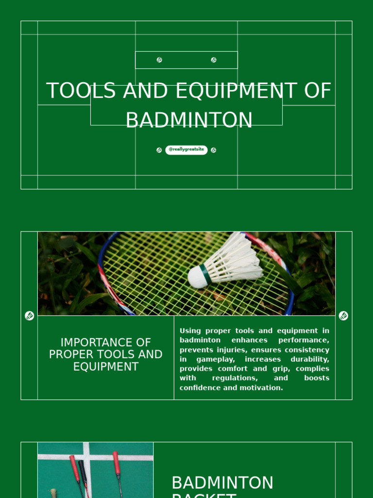 Tools and Equipment of Badminton (1) | PDF