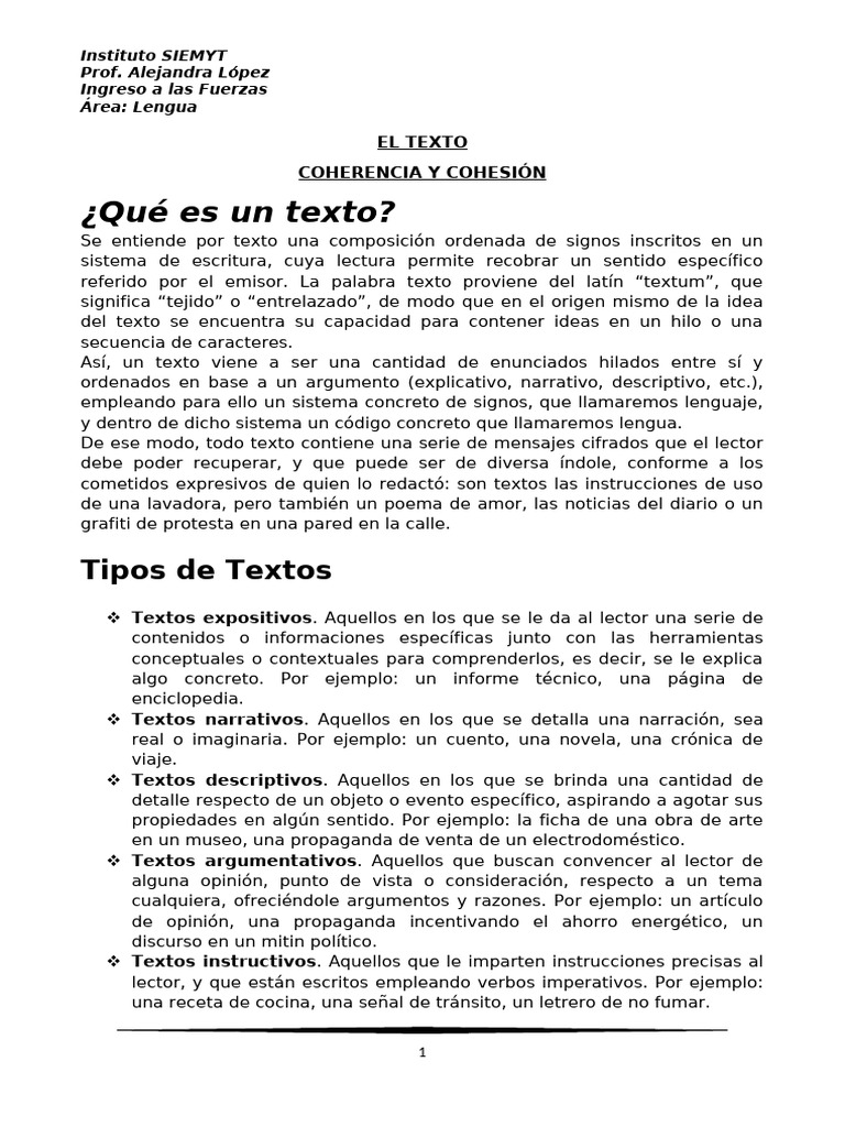 El Texto- Coherencia y Cohesion | PDF | Palabra | Luna