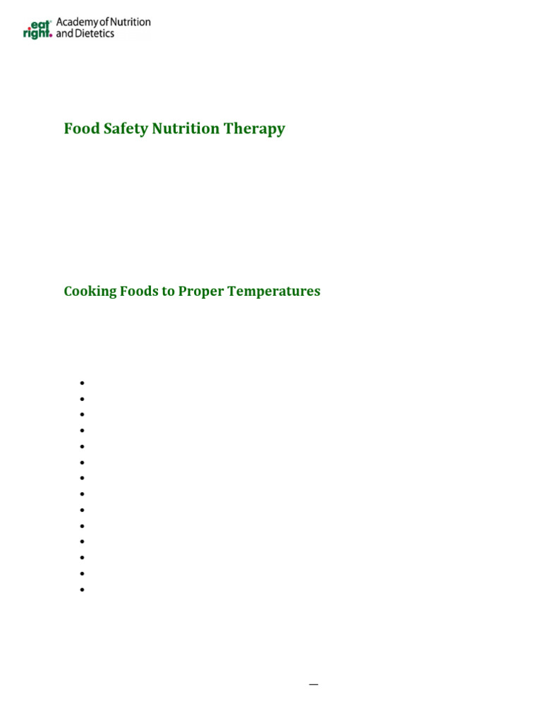Food Safety Guidelines for High-Risk Individuals | PDF | Foods | Cooking