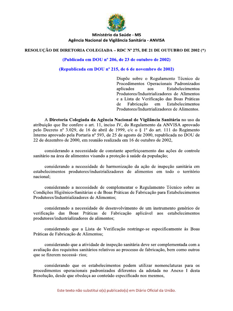 RDC 275 2002 (2) | PDF