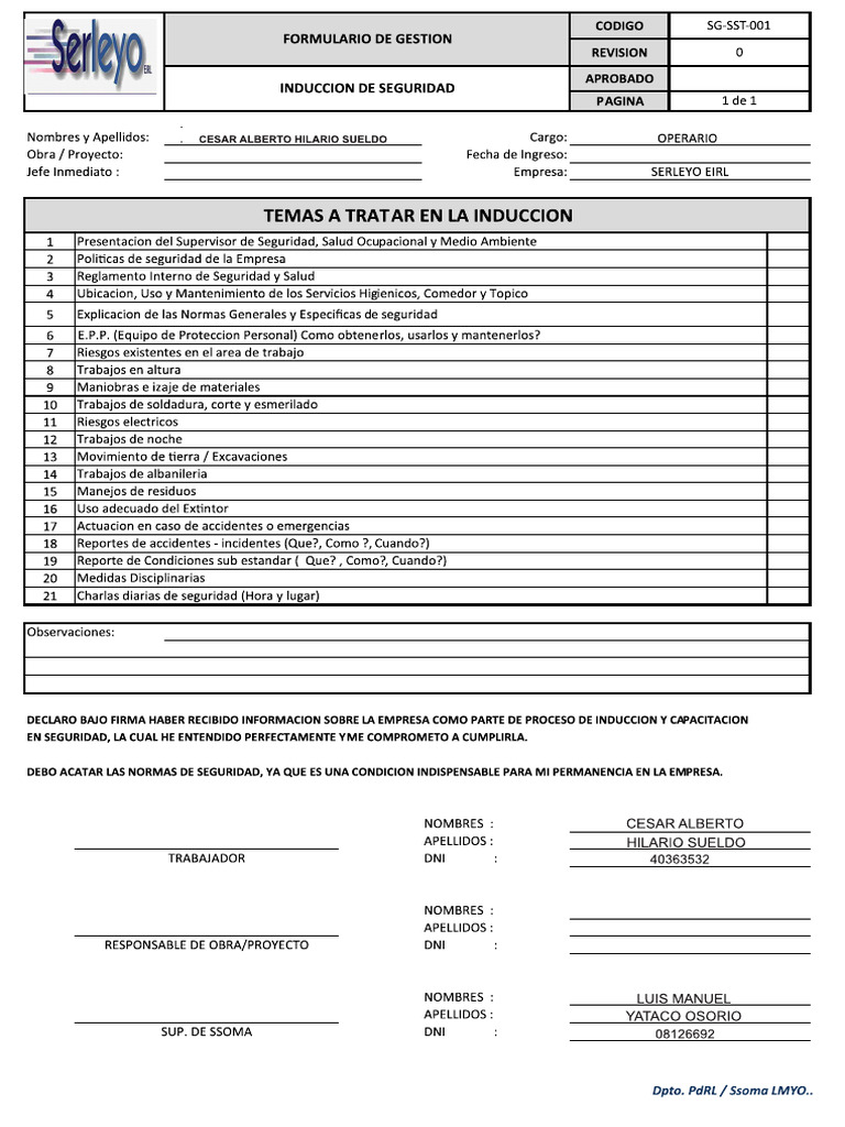 1 Induccion H14 Serleyo | PDF