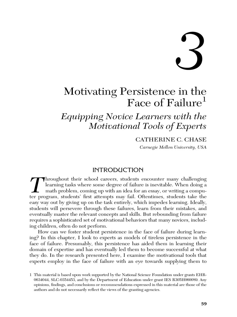 Motivating Persistence in the Face of Failure1 Equipping Novice ...