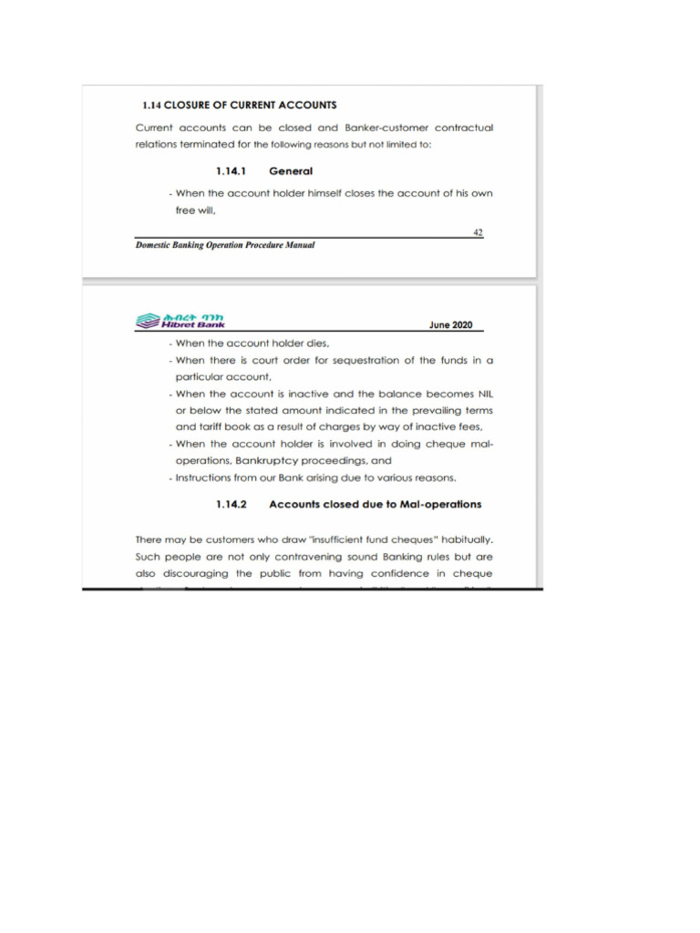 Dormant and Account Closure Procedure Manual | PDF