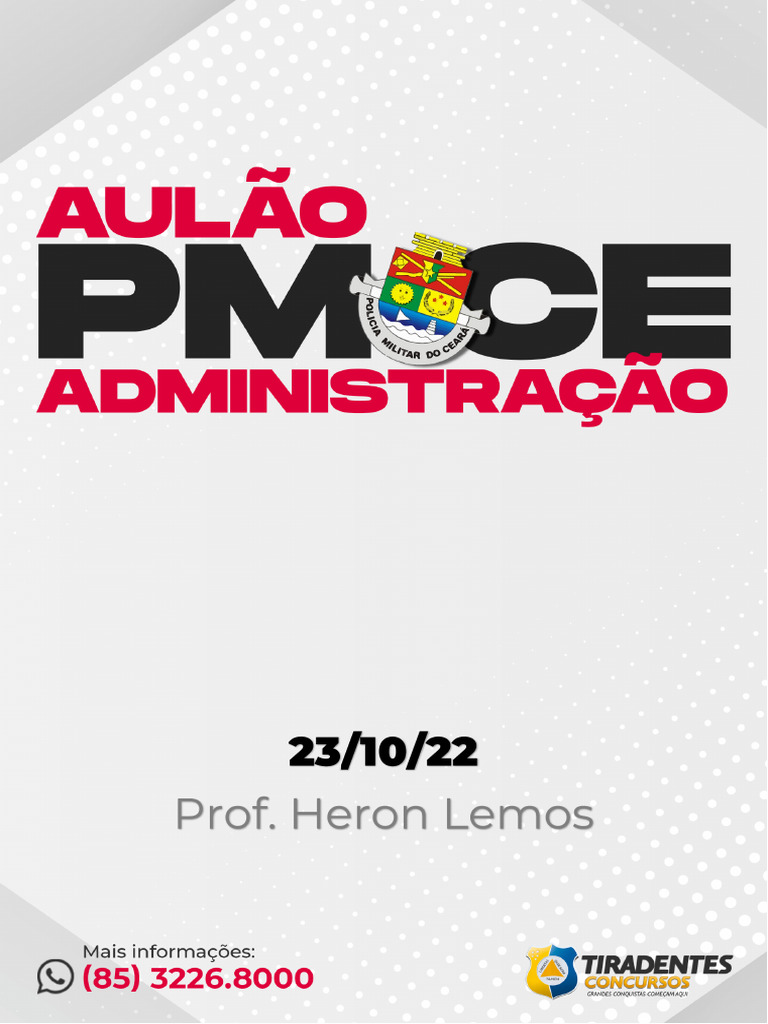 PDF - 23-10-22 - TD 4 - Tropa de Elite Pmce - Adm Pub - Heron | PDF | Planejamento | Business
