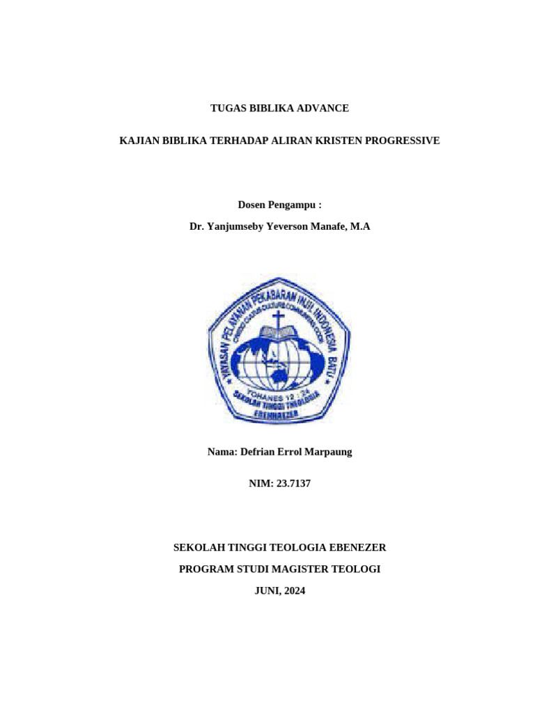 Kajian Biblika Terhadap Kristen Progressive | PDF