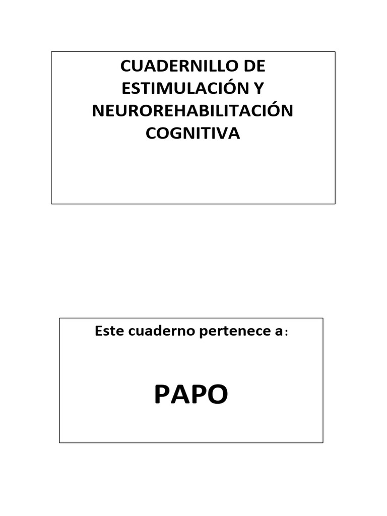 Cuadernillo de Estimulacion Cognitiva - PAPO | PDF