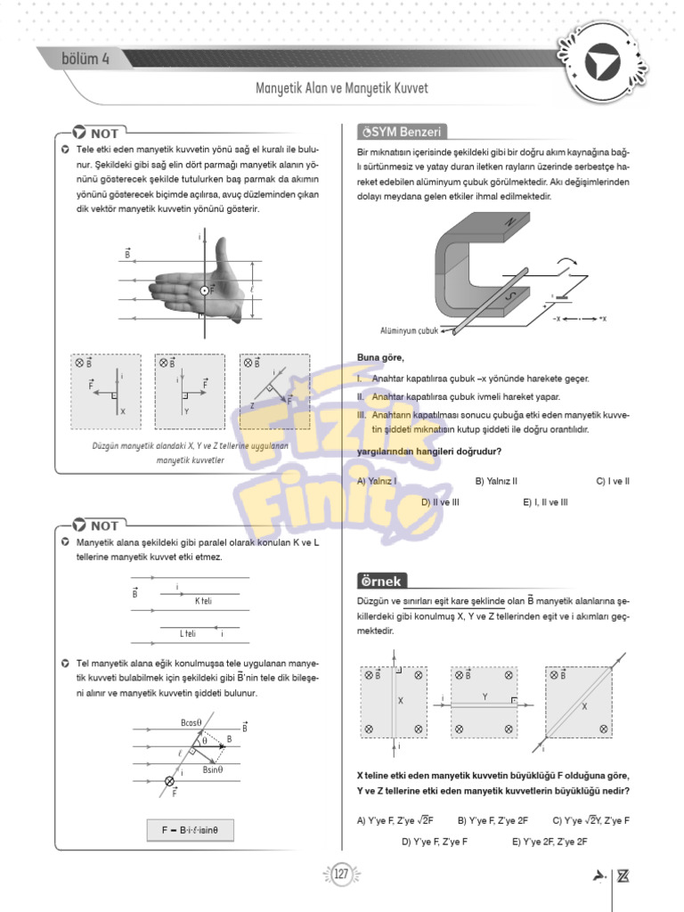 Ayt Fizik Manyetik Kuvvet Konu Anlatimi PDF Fizikfinito | PDF