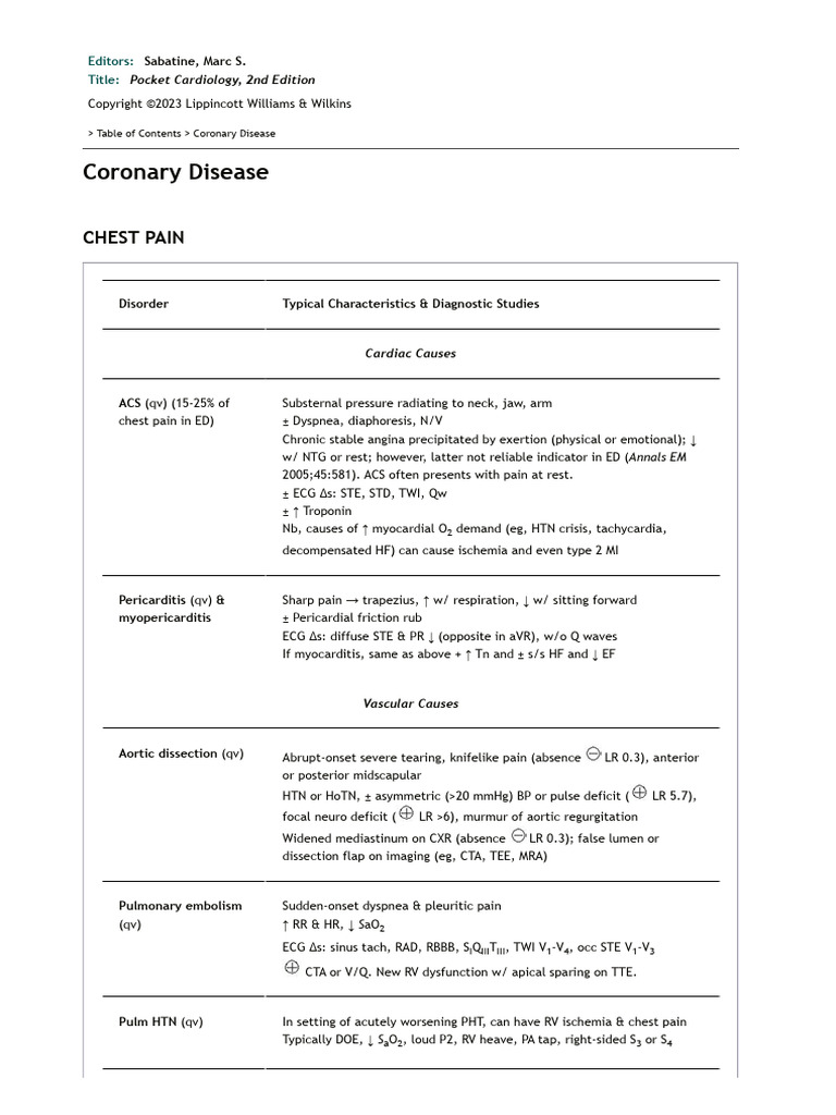 Ovid - Pocket Cardiology Cad | PDF | Myocardial Infarction | Coronary ...