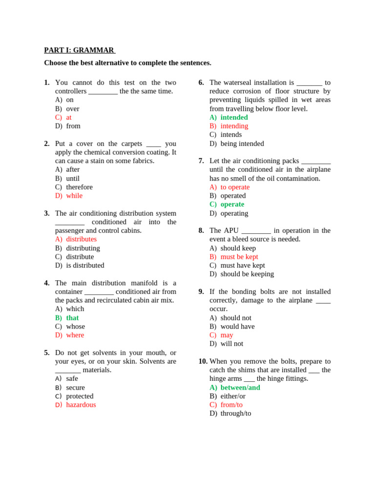 SHGM Için Örnek Sınav1 | PDF