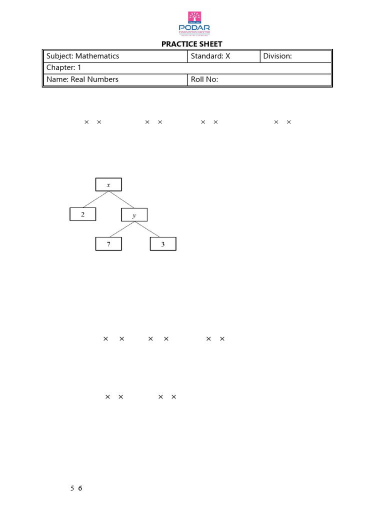 Mathematics Practice Sheet: Real Numbers | PDF | Numbers | Mathematics