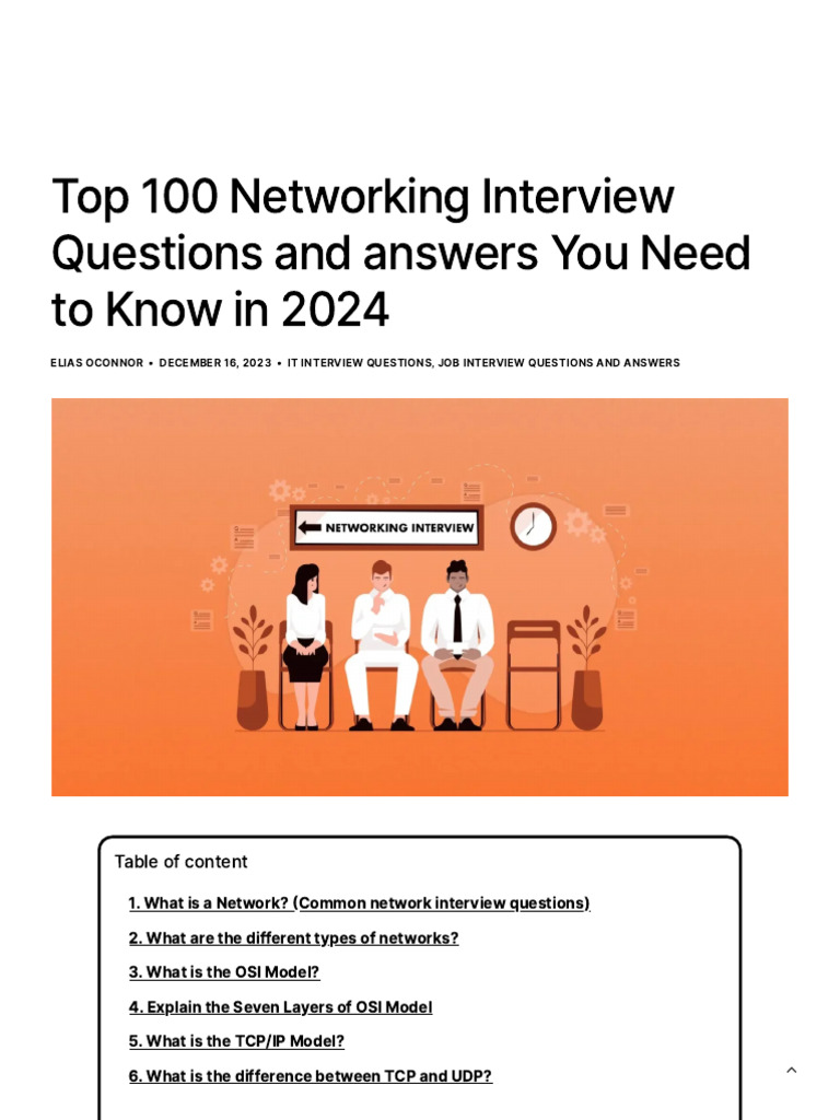 Top 100 Networking Interview Questions and Answers You Need To Know in ...