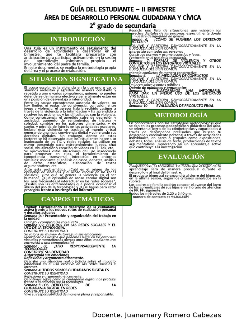 Guia DPCC 2 Grado | PDF | Evaluación | Violencia