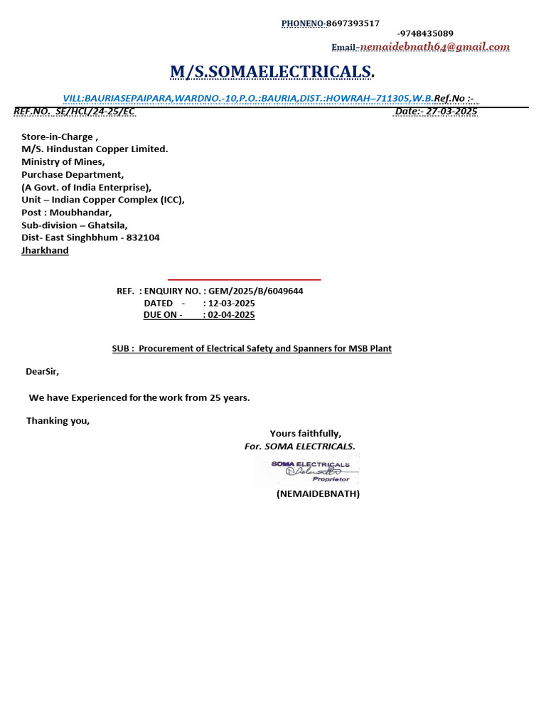 Electrical Safety Equipment Procurement Proposal | PDF