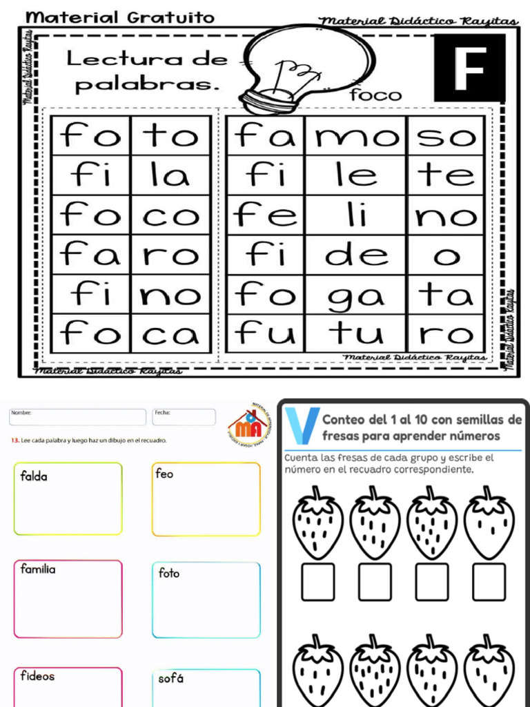 Actividades de La Letra F | PDF
