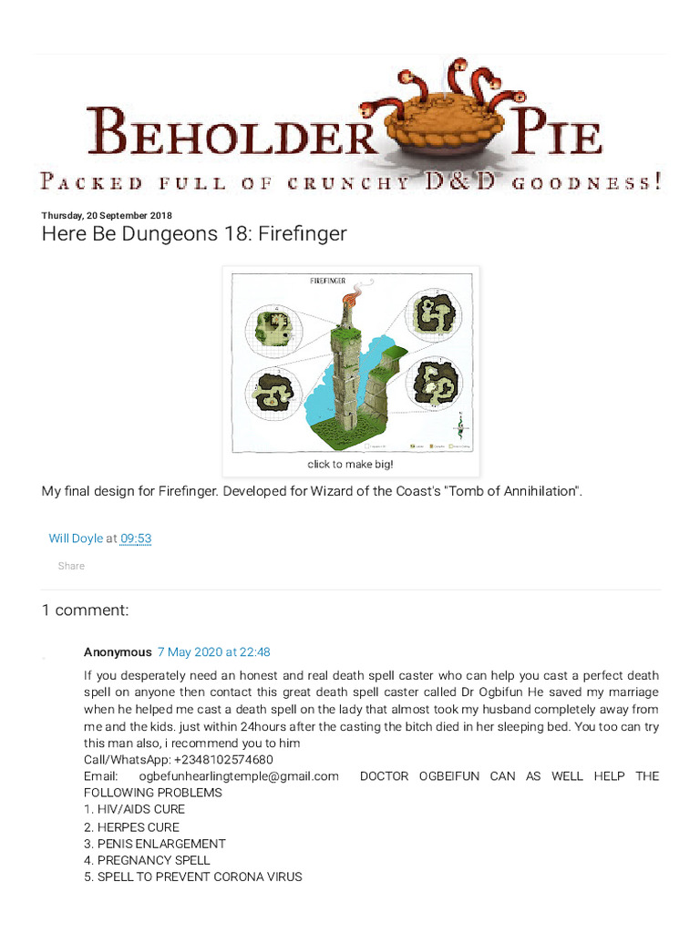 Firefinger Dungeon Design Overview | PDF