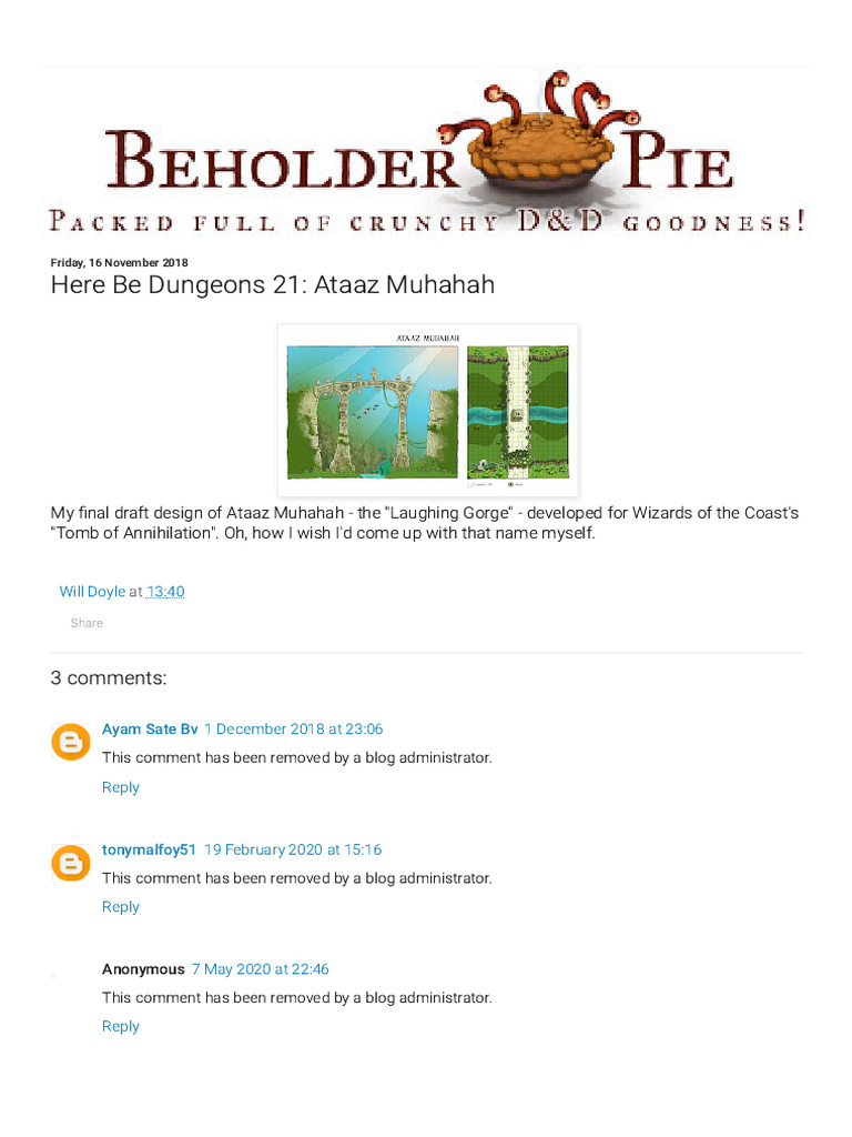 Beholder Pie - Here Be Dungeons 21 - Ataaz Muhahah | PDF