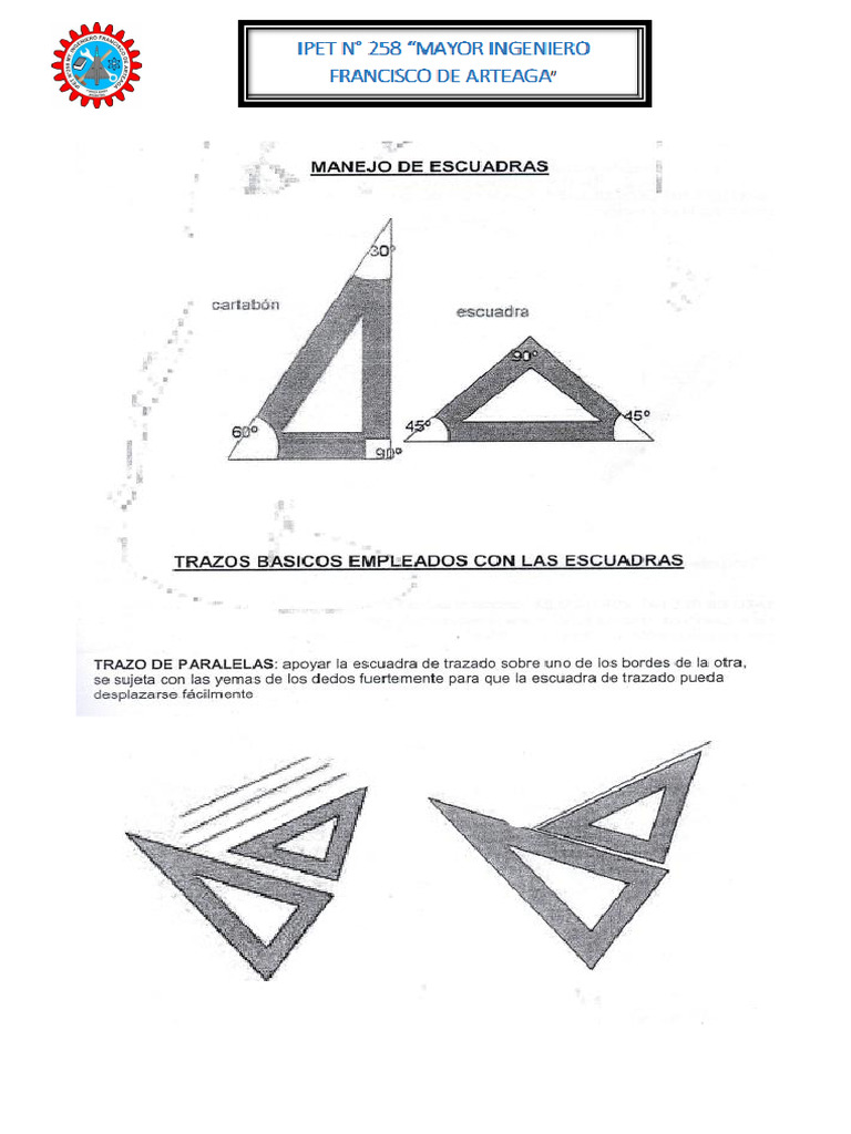 Apunte Dibujo Tecnico Uso de Escuadras | PDF