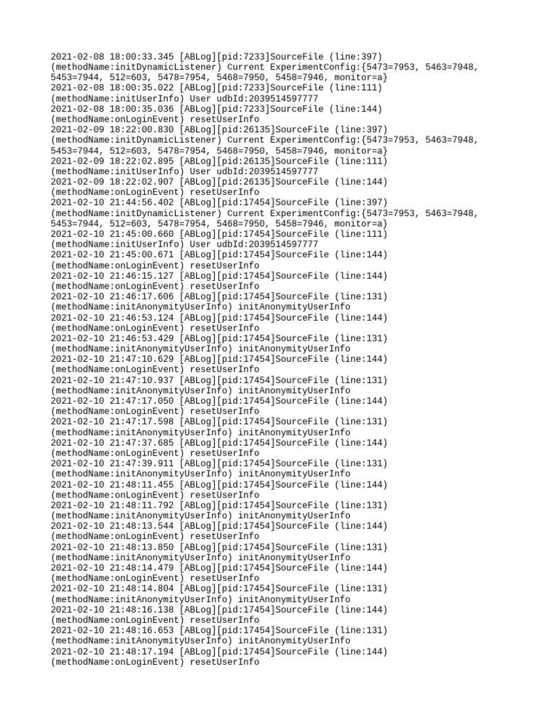 User Info Reset Log Analysis | PDF