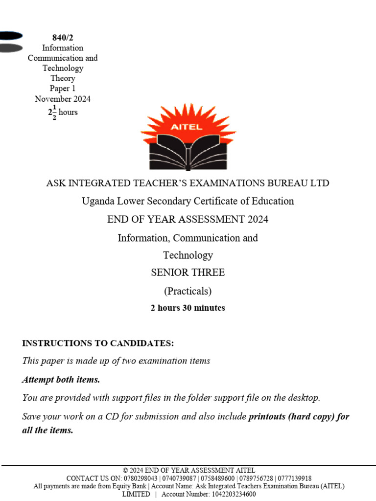 Ict 2 Aitel S.3 Assessment | PDF | Educational Technology | Computing