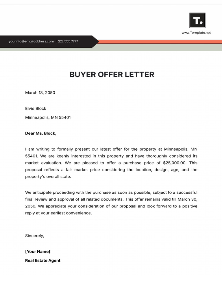 Buyer Offer Letter Template | PDF