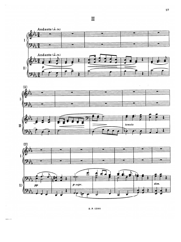 Shostakovich Piano Concerto No.2, For 2 Pianos 2nd MVMT | PDF