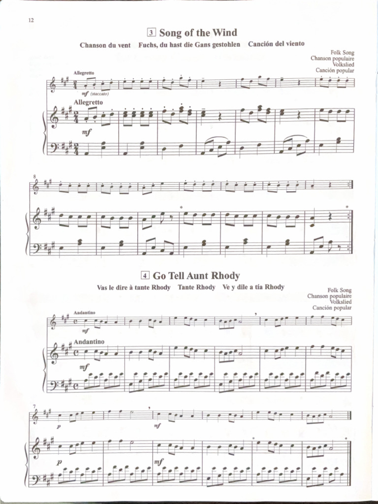 Go tell aunt rhody | PDF