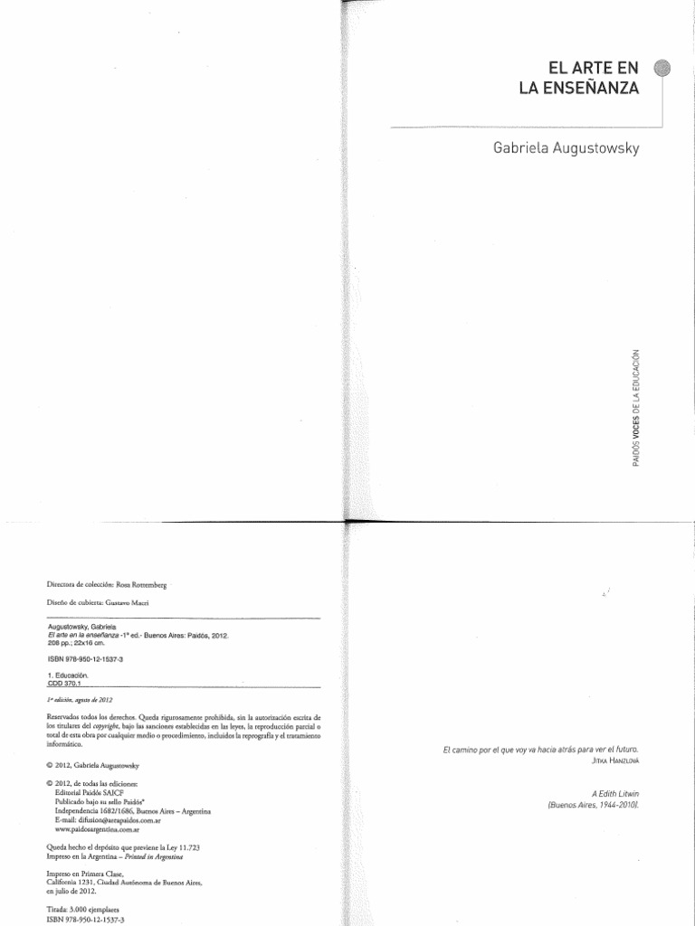 El Arte en La Ense Anza - Gabriela Augustowsky | PDF