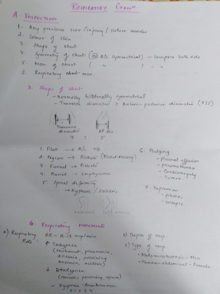 Respiratory System Clinical Examination | PDF