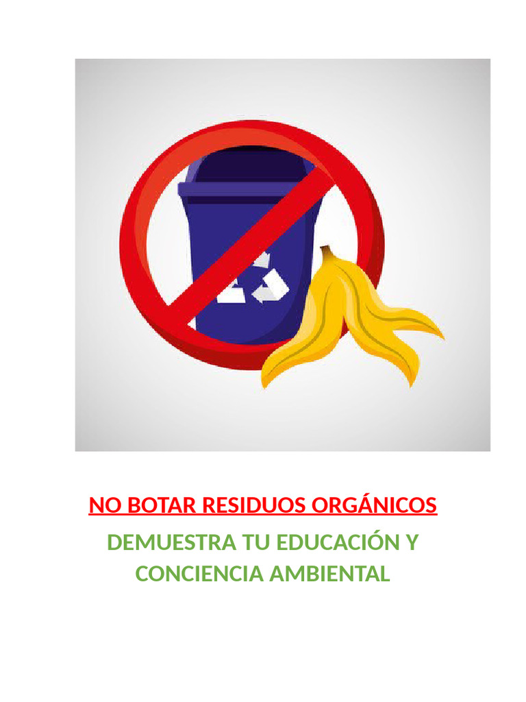 No Botar Residuos Orgánicos | PDF