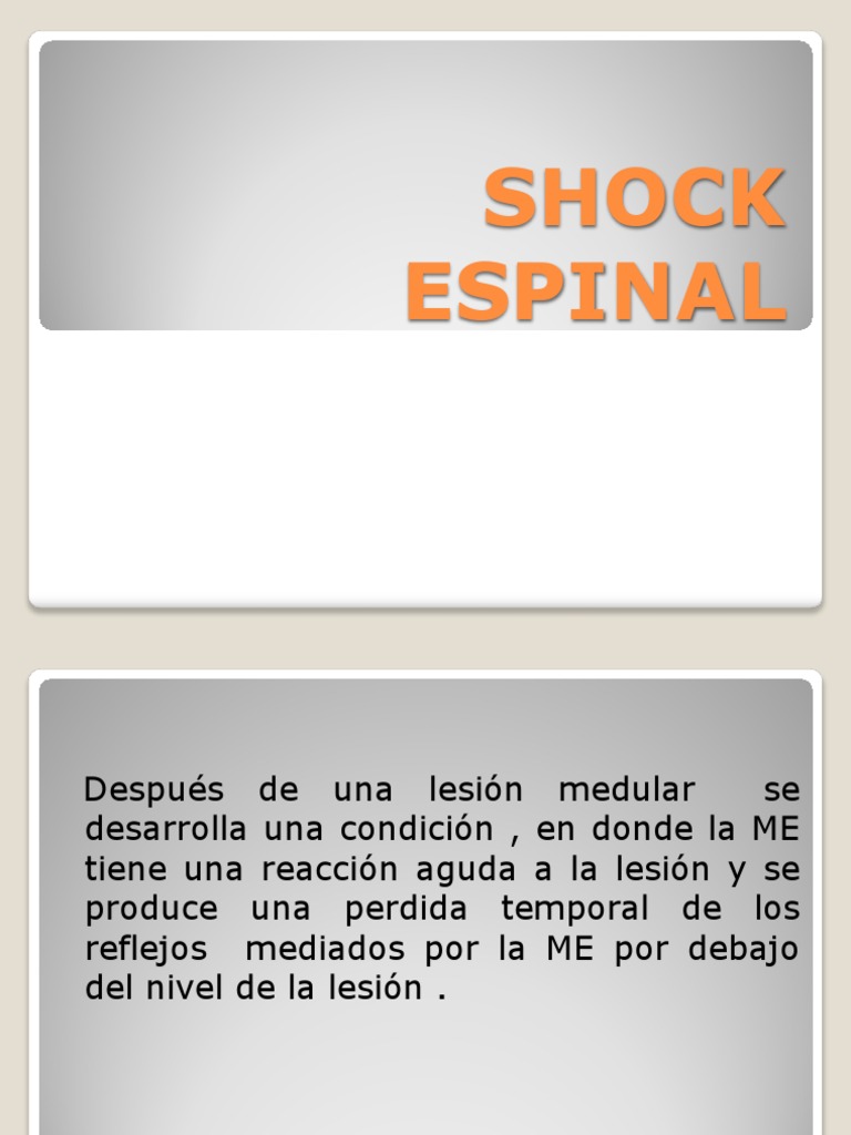 Shock Espinal | PDF