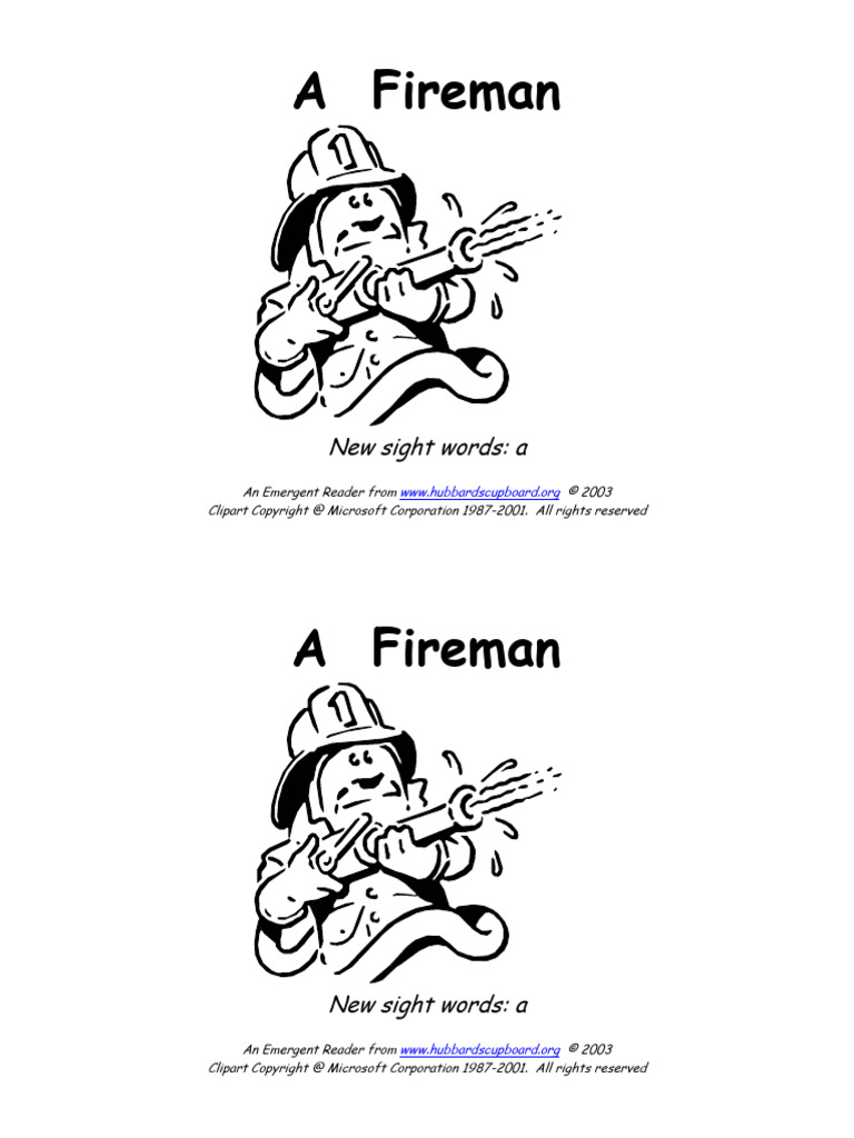 Sight Word Booklet - A Fireman | PDF