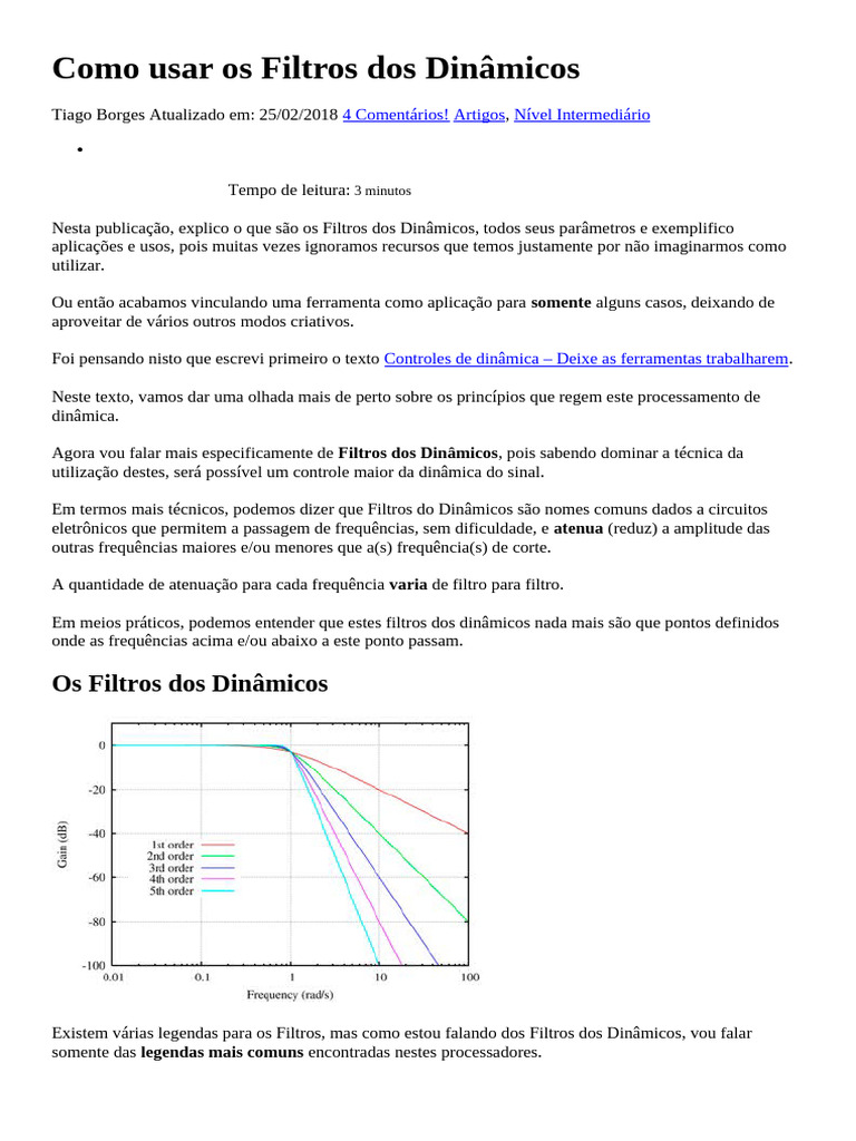 Como Usar Os Filtros Dos Dinâmicos | PDF | Frequência