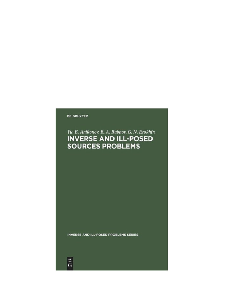 Inverse and Ill Posed Sources Problems Yu. E. Anikonov pdf download ...