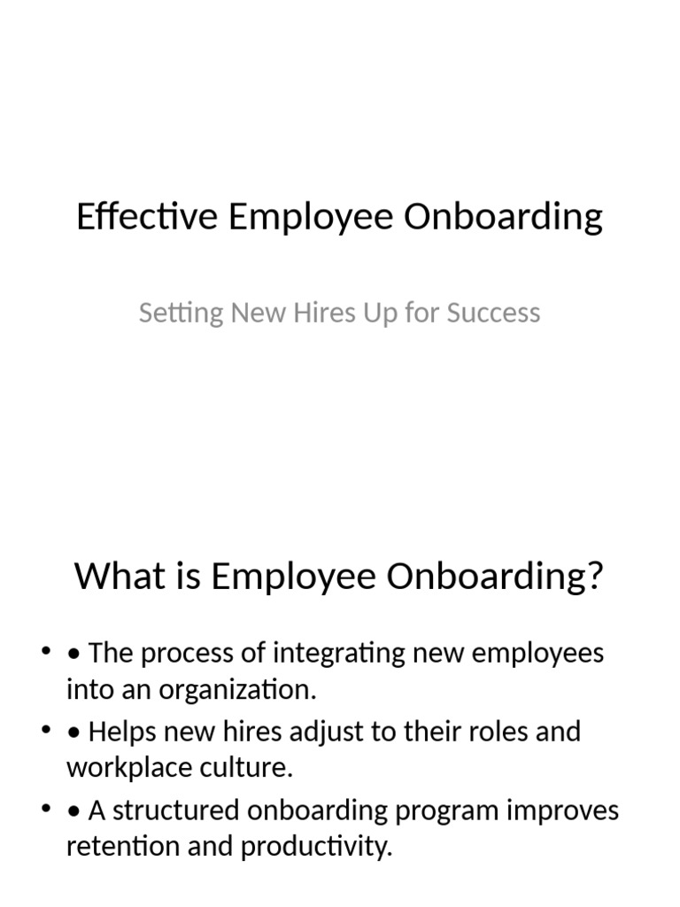 Effective Employee Onboarding | PDF