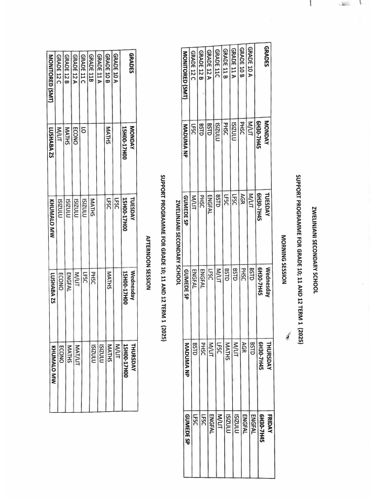 Expanded Notional Time Programme | PDF