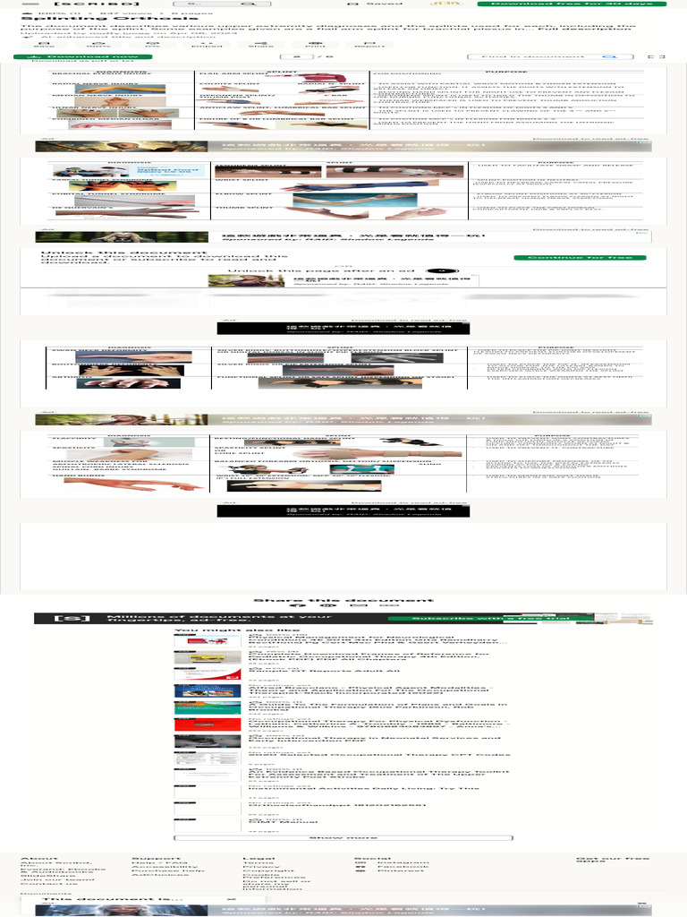 Splinting Orthosis PDF Thumb Anatomical Terms of Motion 2 | PDF | Thumb ...