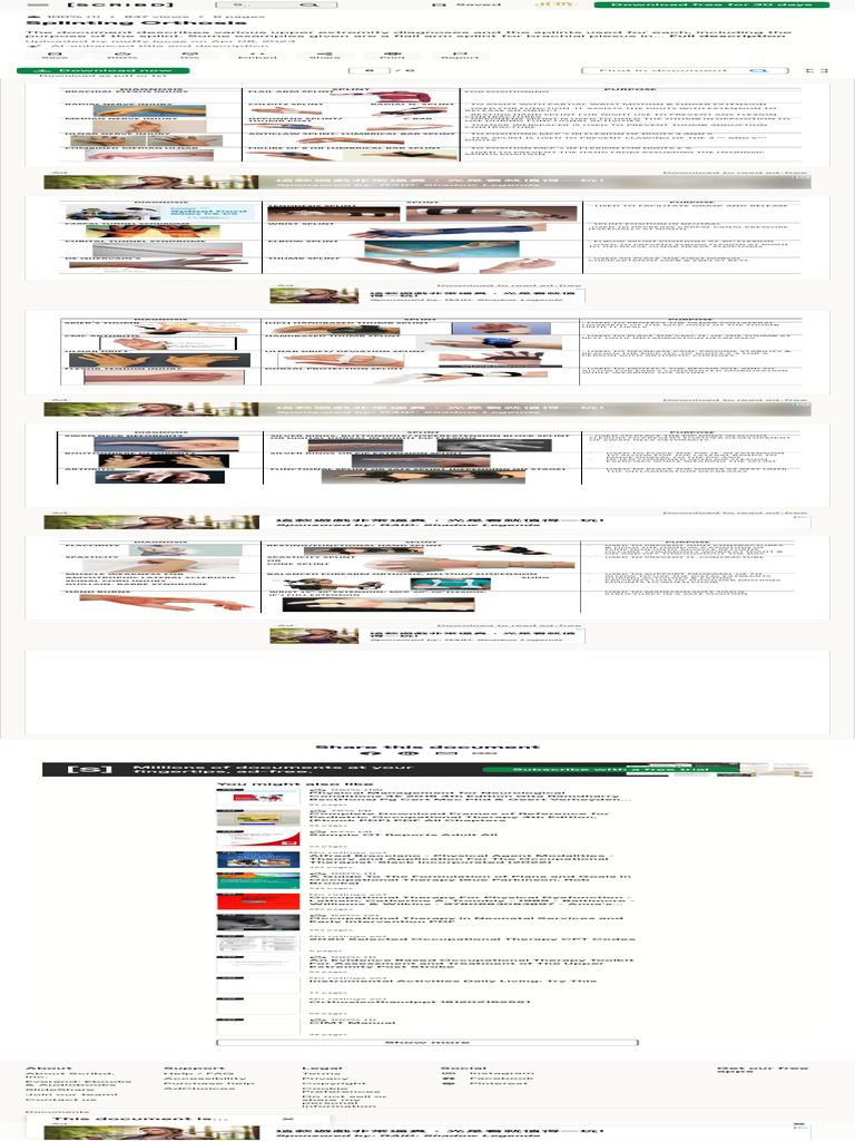 Splinting Orthosis PDF Thumb Anatomical Terms of Motion 5 | PDF | Elbow ...