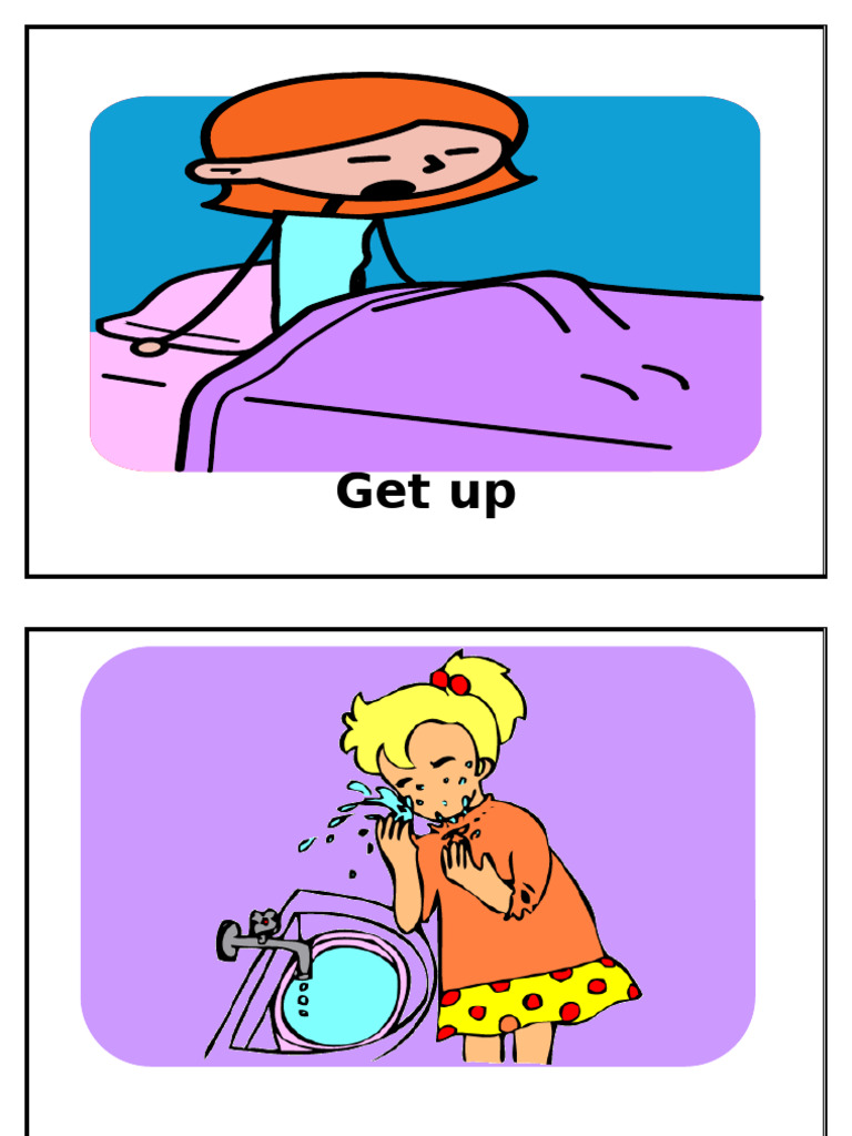 Daily Routines Flashcards | PDF