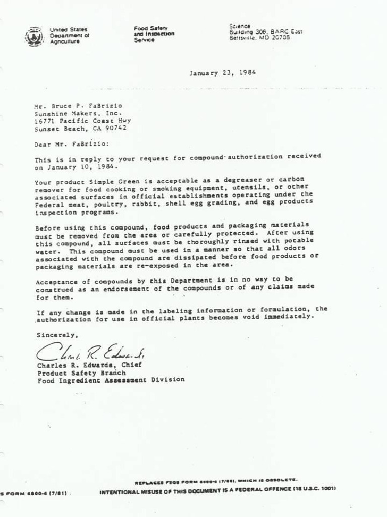 FDA Authorization (SG Original) | PDF