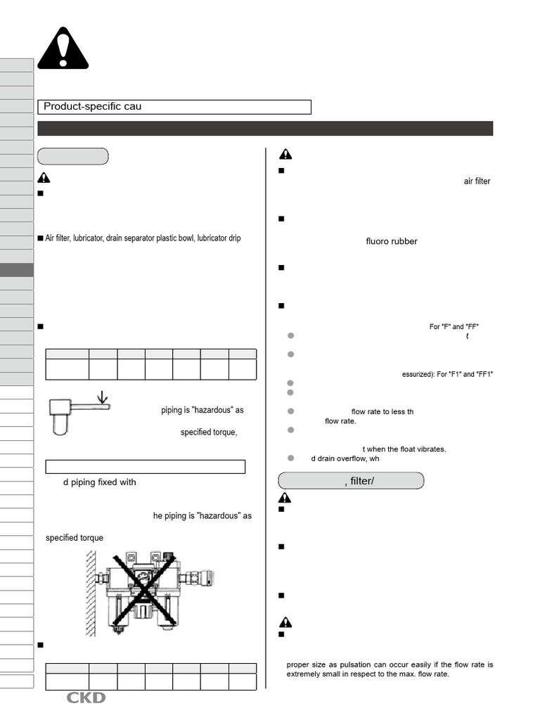 FRL Modular Type Precautions (0.3MB) | PDF | Pipe (Fluid Conveyance) | Pressure
