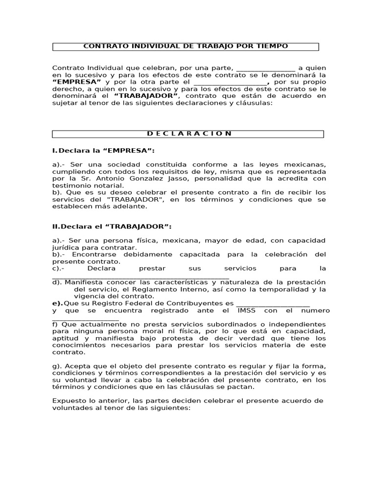 Contrato Laboral | PDF | Salario | Derecho laboral