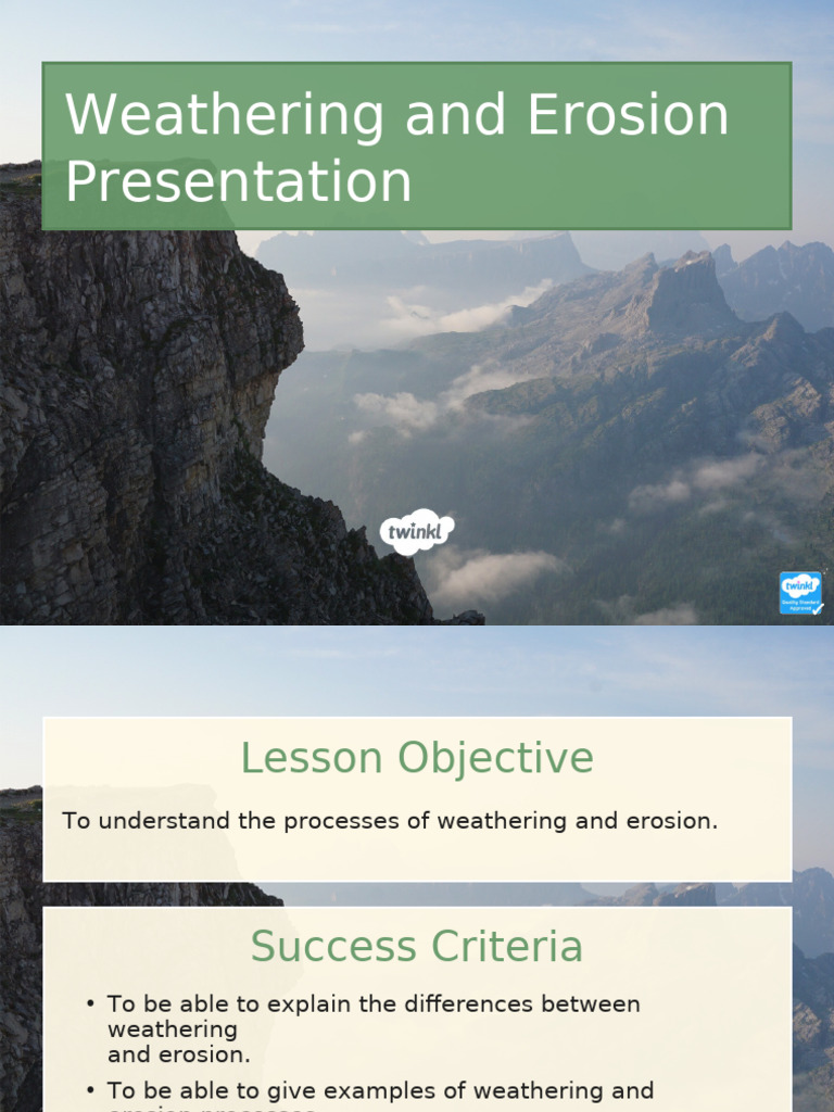 Weathering and Erosion - PowerPoint | PDF | Erosion | Weathering