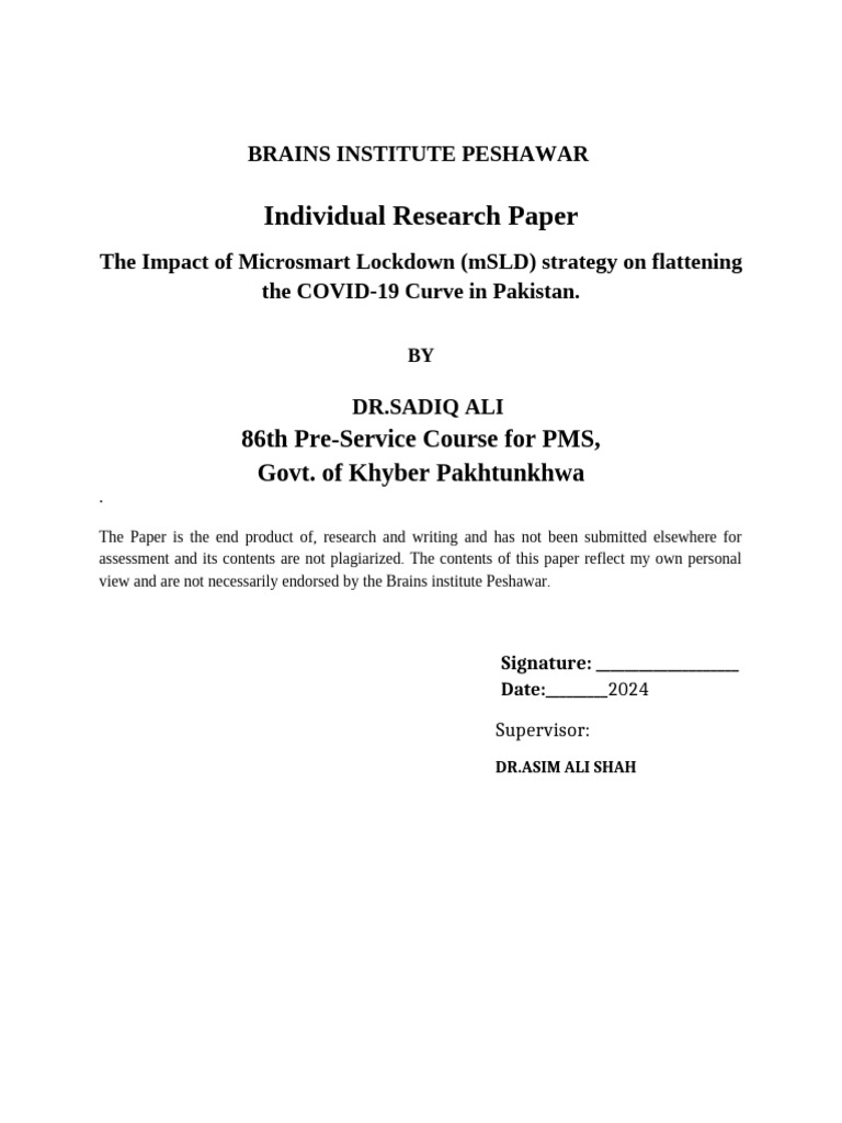 DR - SADIQ ALI (IRP) Updated | PDF | Quarantine | Violence