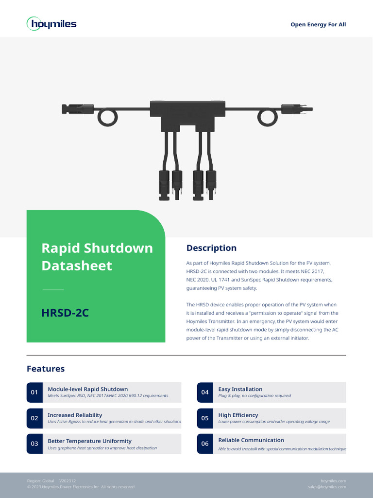 Datasheet HRSD-2C Global en V202312 | PDF | Photovoltaic System ...