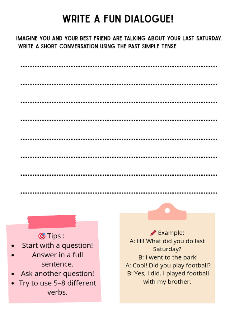 Write A Fun Dialogue! | PDF