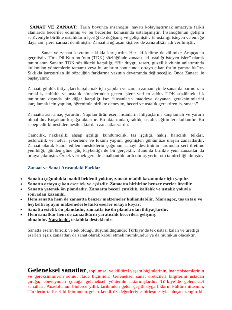 Geleneksel sanatlar-2 | PDF