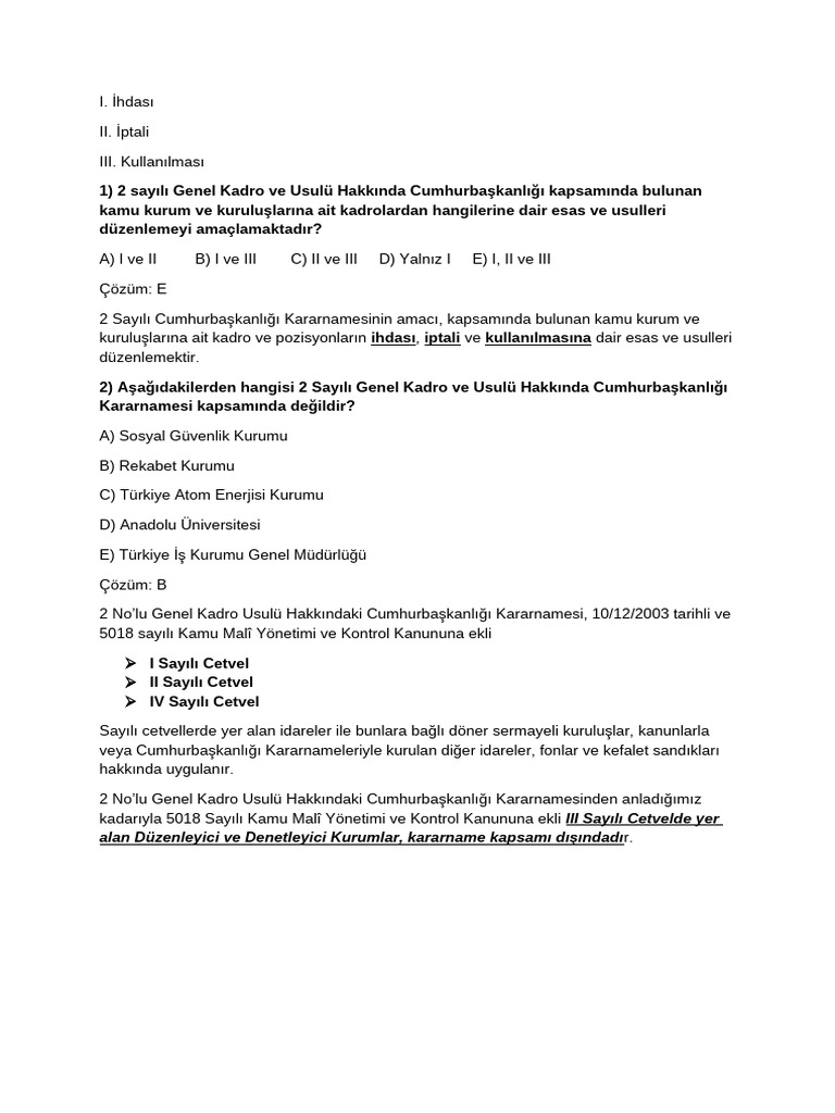 2 Sayılı CBK | PDF