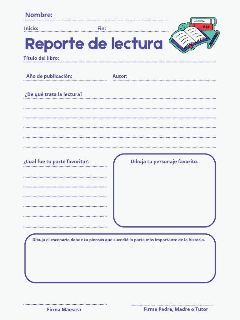 Ejemplo de Reporte de Lectura Infantil | PDF