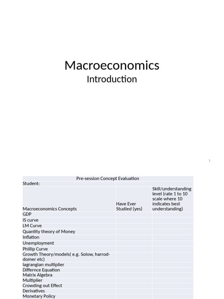 Lec1 Macroeconomics Intro1 | PDF | Macroeconomics | Measures Of ...