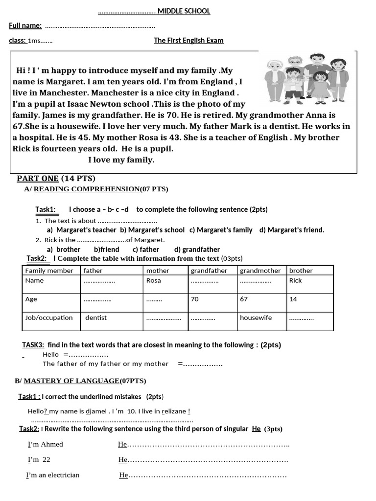 The-first-English-Examination-1ms | PDF | Human Communication ...